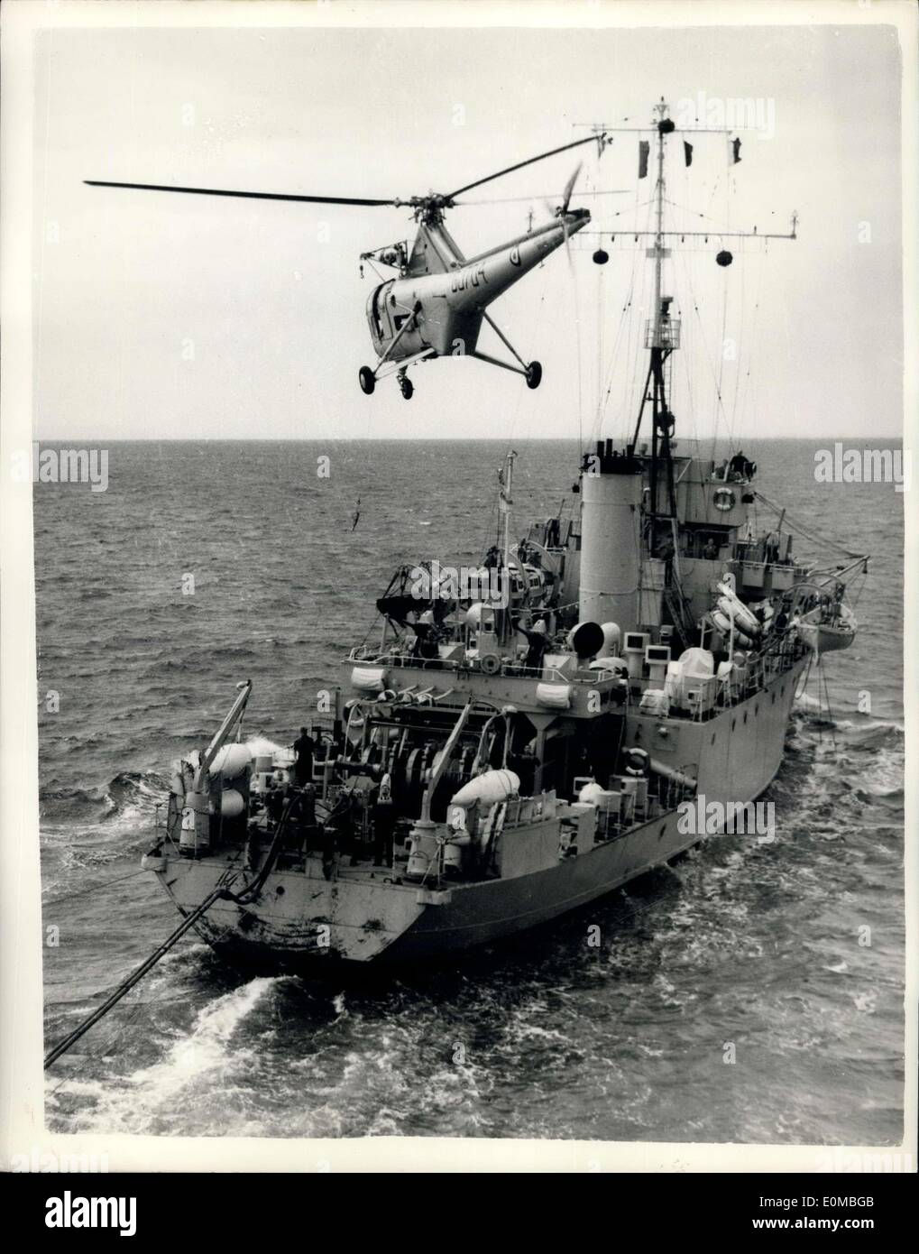 Jul. 22, 1954 - The Navy's Flying Postman Helicopter Delivers Mail To ...