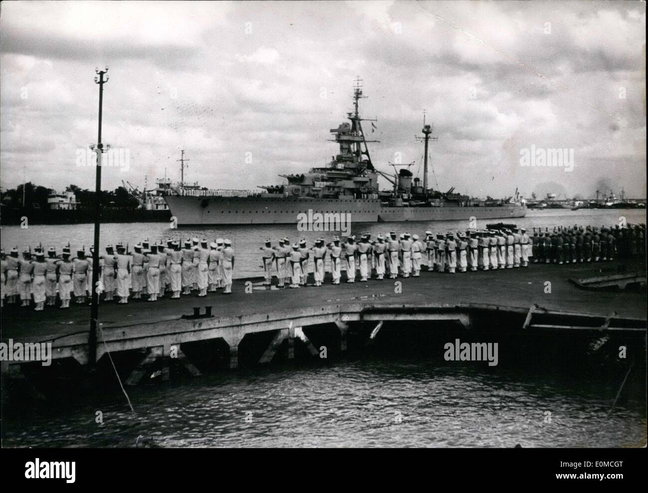 Jun. 26, 1954 - Sailors in Formation at Port of Saigon, Vietnam Stock ...