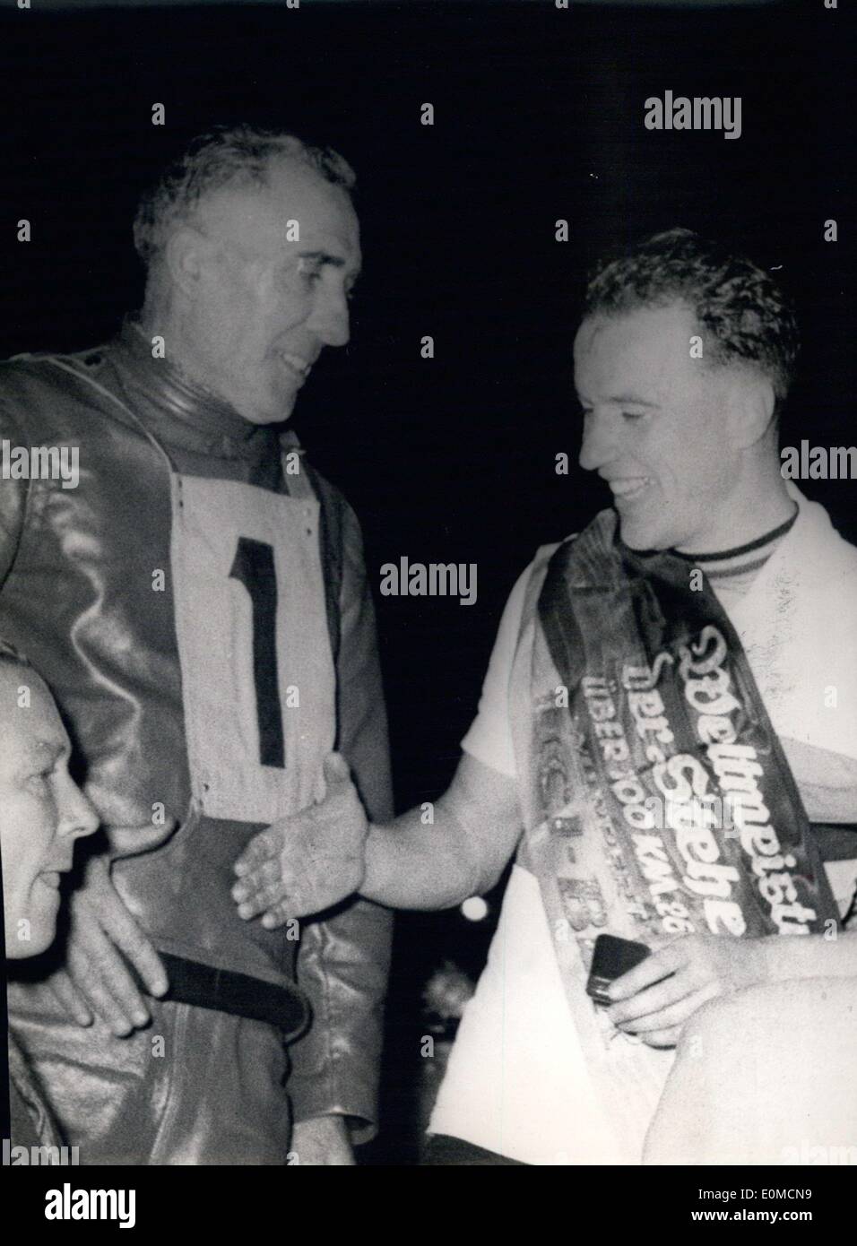 Aug. 26, 1954 - Pictured on the right is cycling champion Adolphe ...