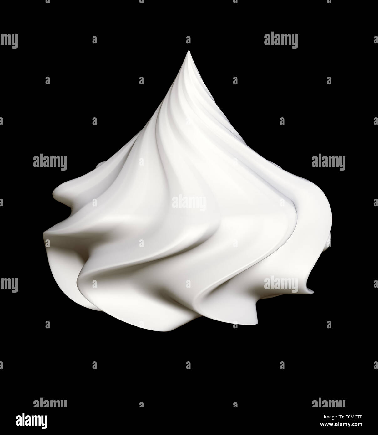 Whipped cream - isolated on a black background, clipping path included ...
