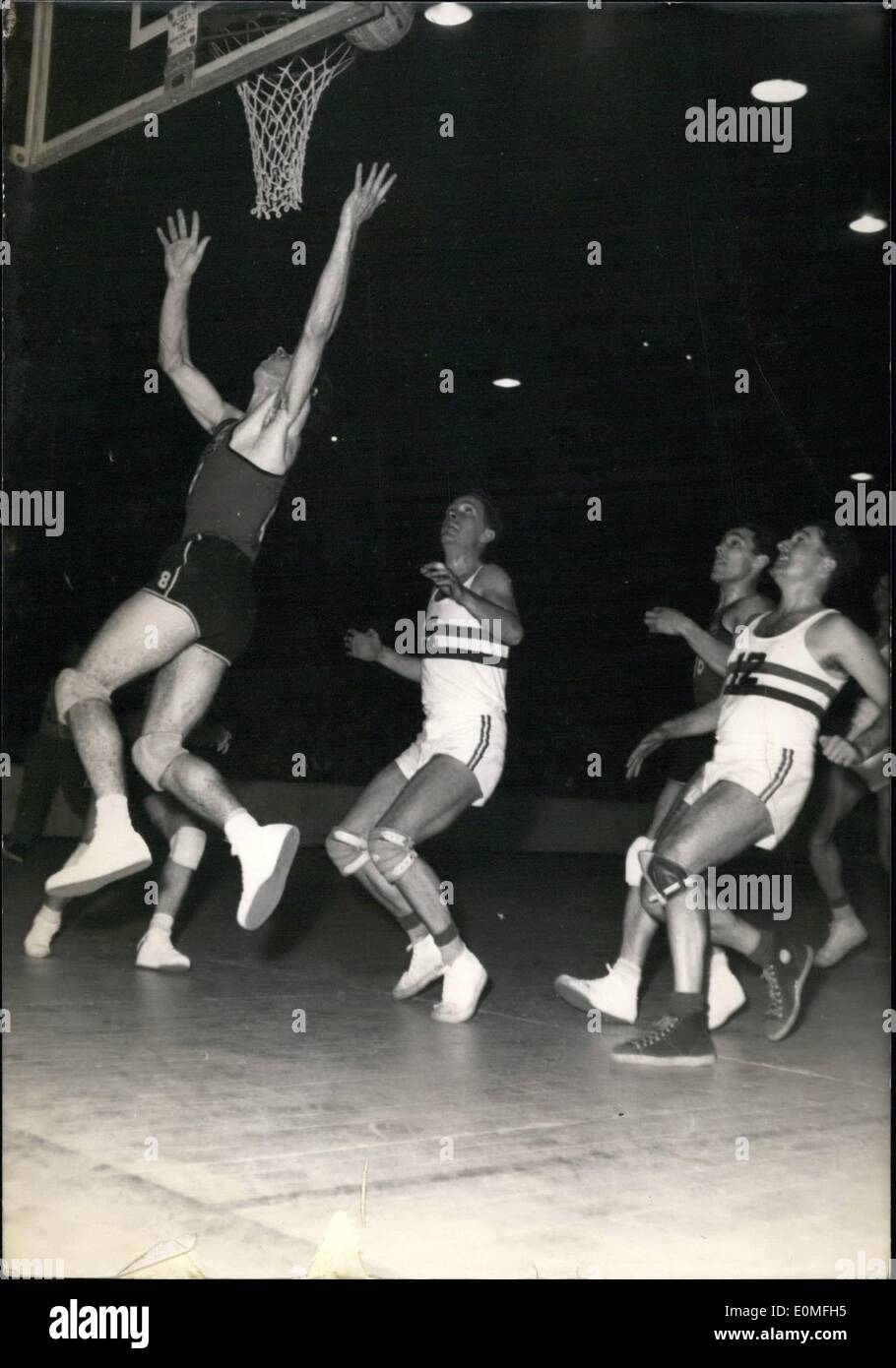 Dec. 12, 1954 - Basketball: France versus Belgium in Paris; An incident ...