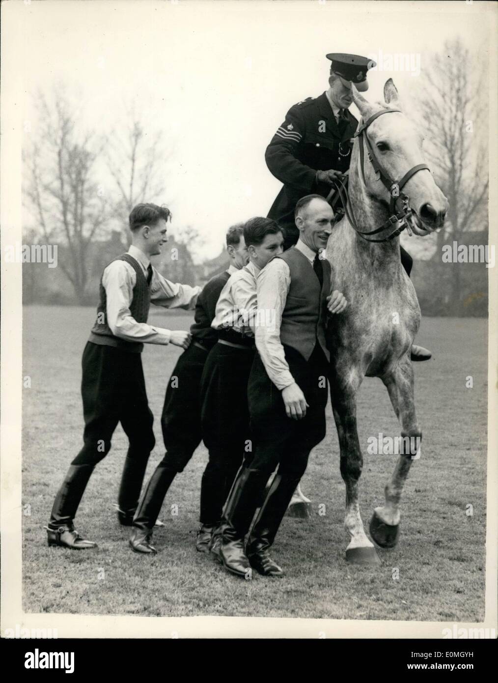 Apr. 04, 1955 - Metropolitan Mounted Police In Training For Coronation ...