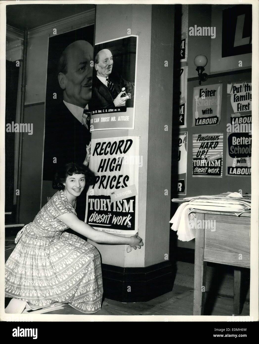 May 11, 1955 - Labour Party Prepares For The General Election. Posters ...