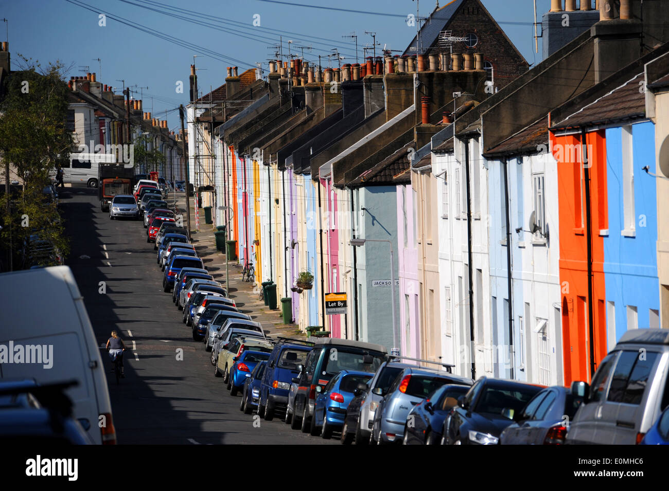 Typical terraced housing along Ewart Street in the Hanover area of ...