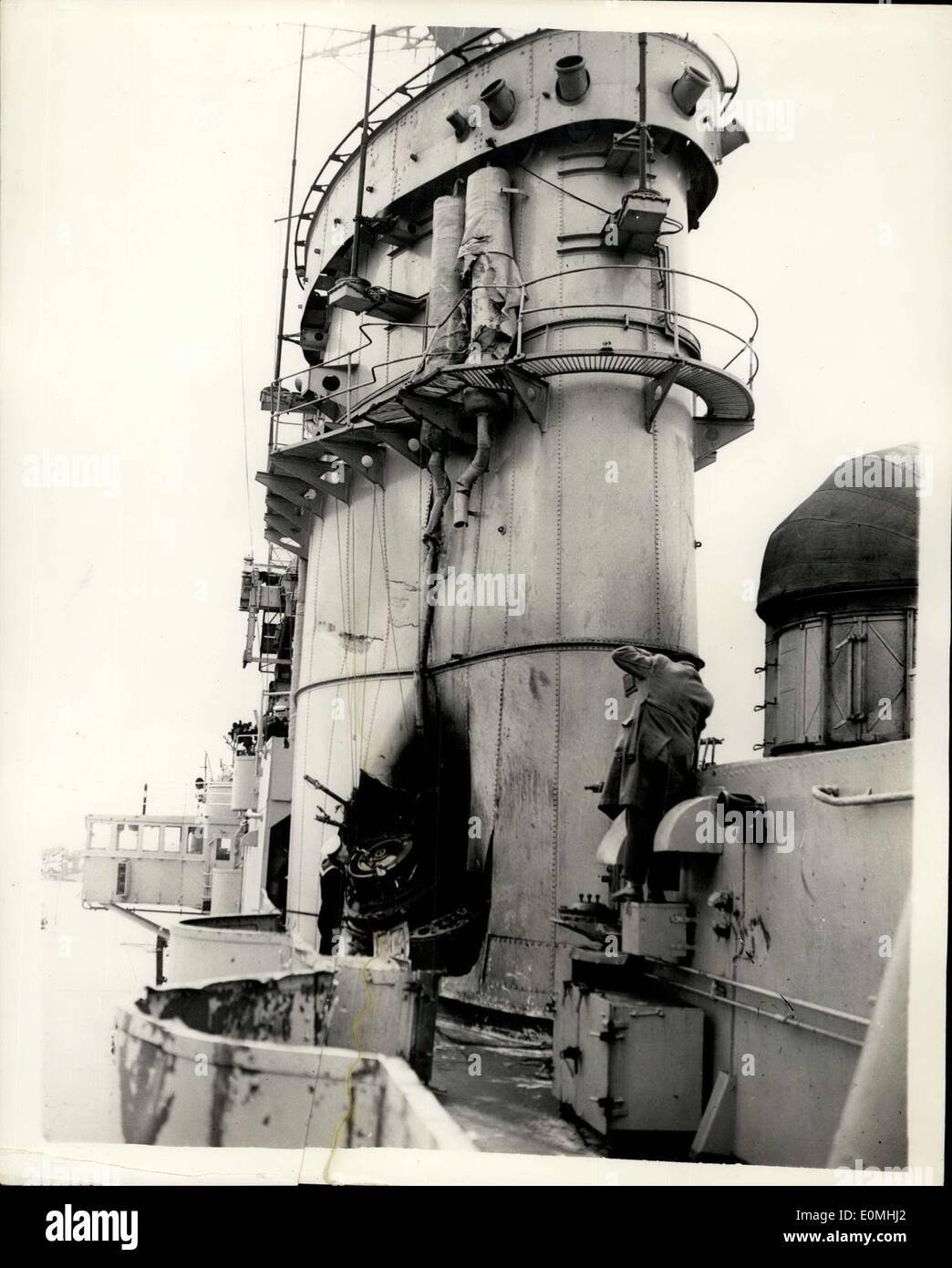 May 19, 1955 - Aircraft-Carrier Returns With Aircraft Engine Embedded ...