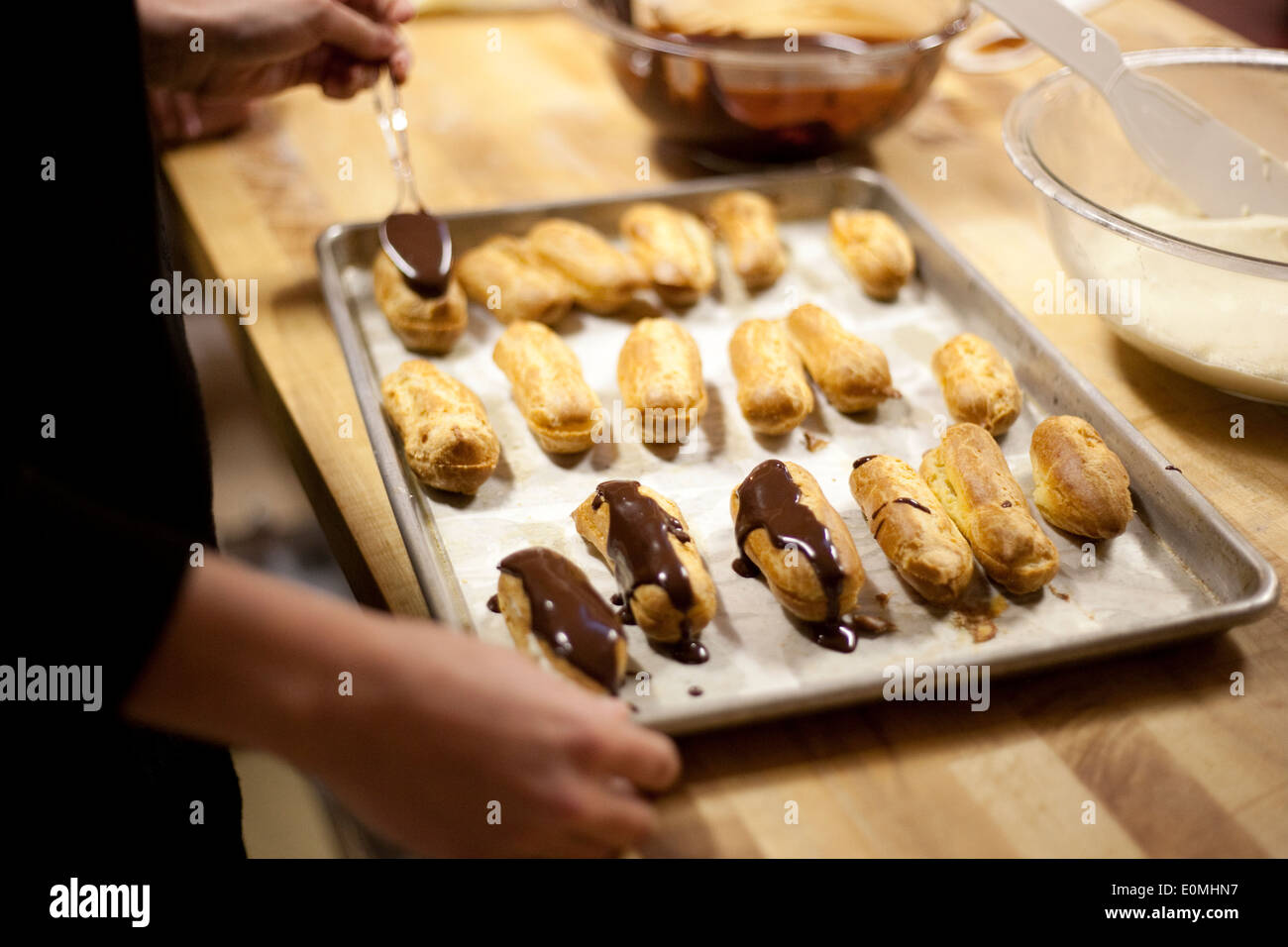 making eclairs from scratch Stock Photo - Alamy