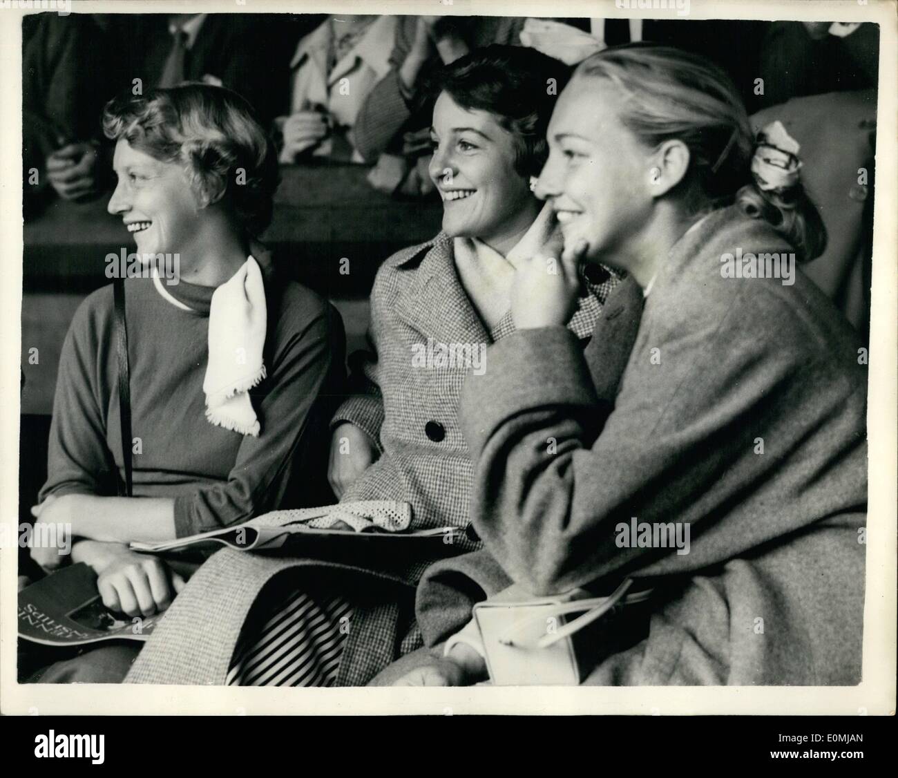 Jun. 06, 1955 - Opening of the Wimbledon Tournament. Mrs. Hoad Watched ...