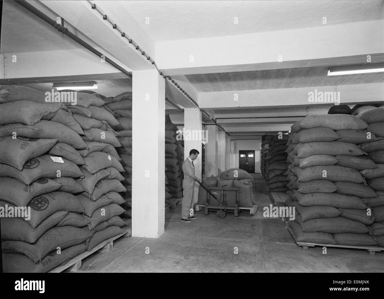 Processing factory coffee Black and White Stock Photos & Images - Alamy