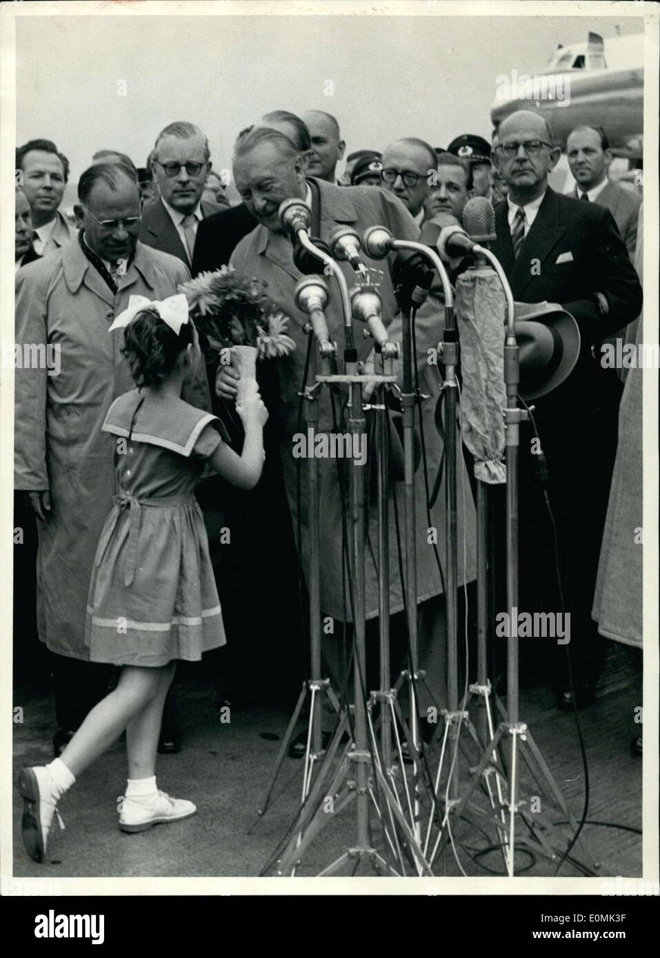 Sep. 14, 1955 - Chancellor Dr. Adenauer, arriving from Moscow, met with ...