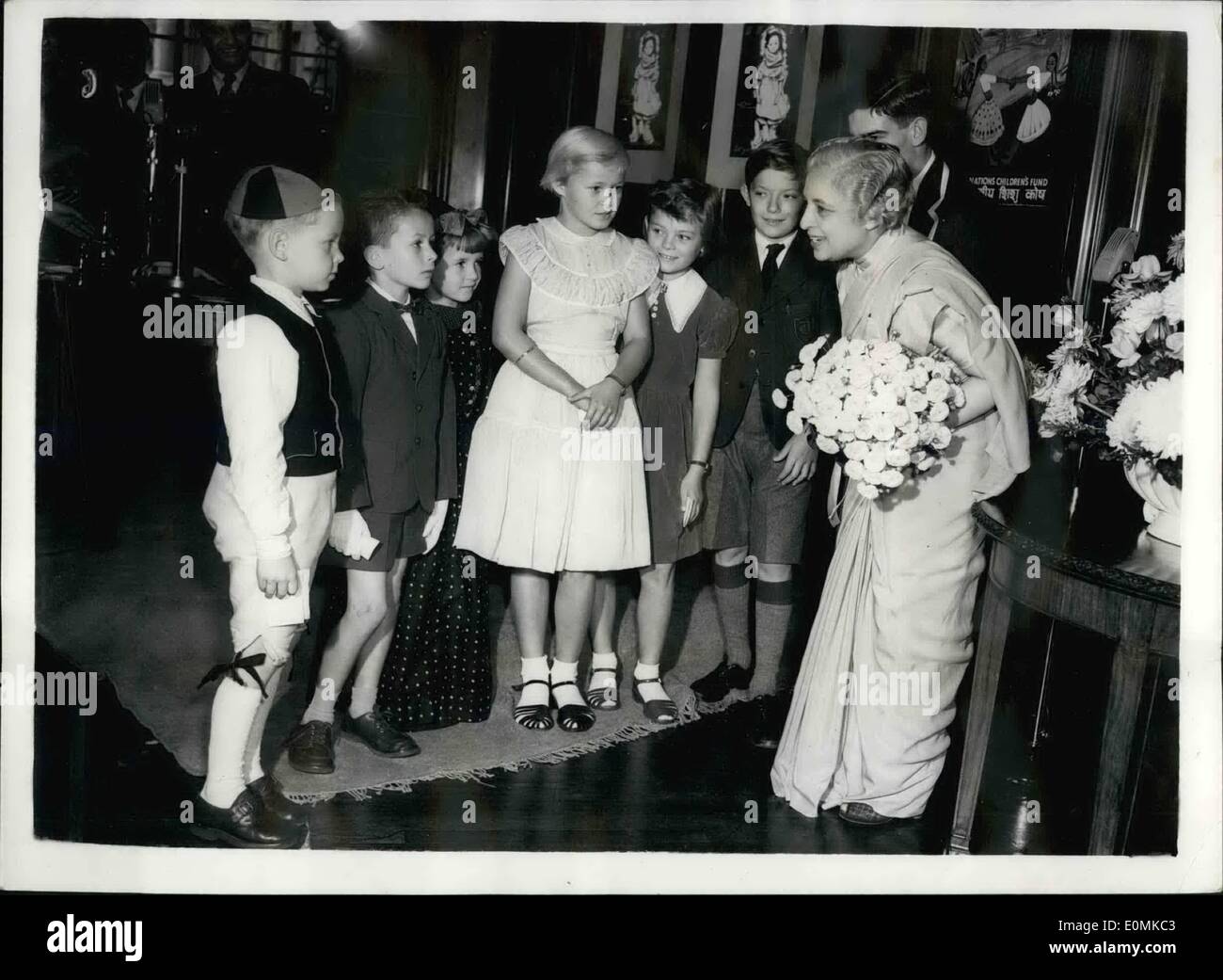 Oct. 10, 1955 - Mrs. Pandit Opens 1955 UNICEF Greeting Card Campaign In ...