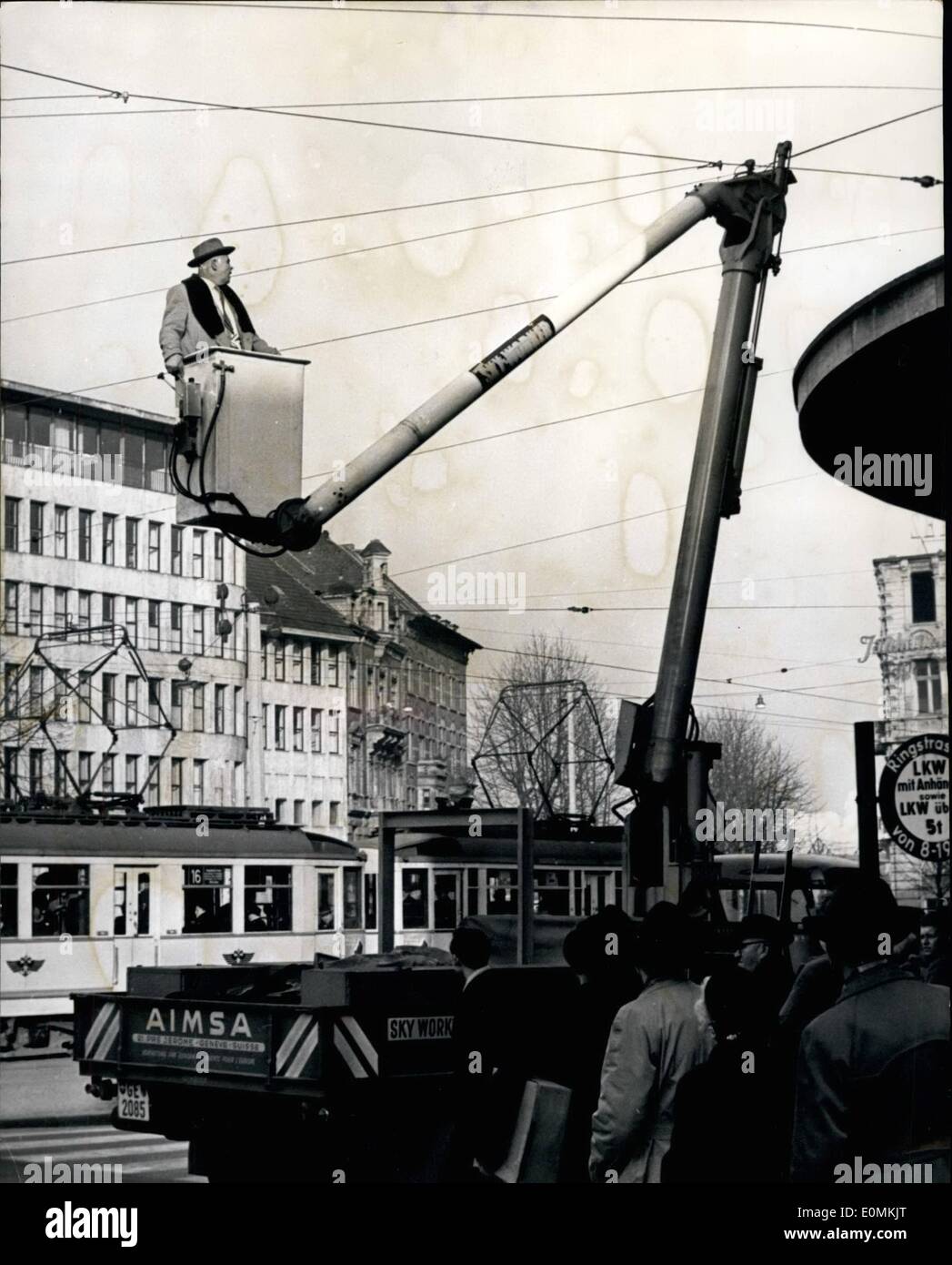 Nov. 11, 1955 - ''Sky worker''... ... is this new mechanic vehicle ...
