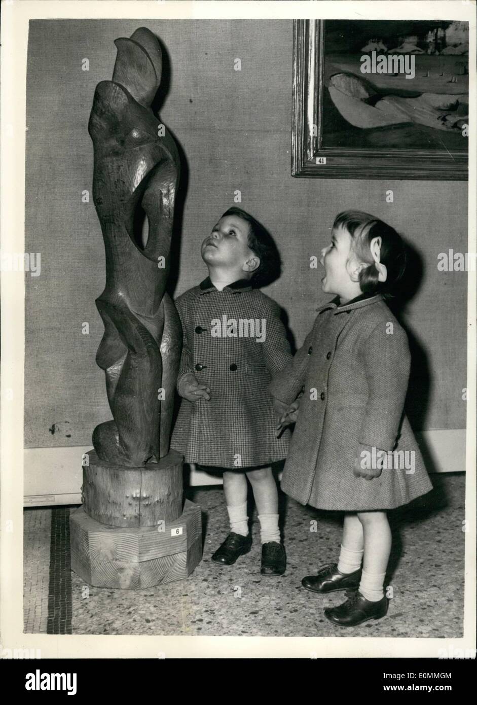 Mar. 03, 1956 - The young critics.Photo shows three year old twins ...
