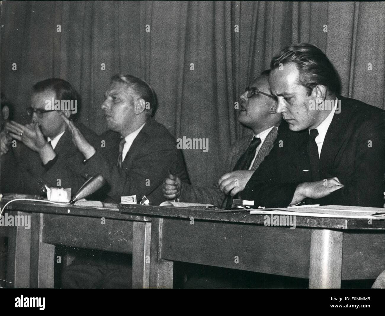 Dec. 12, 1955 - Germans at one table.: In Cologne a conference between ...