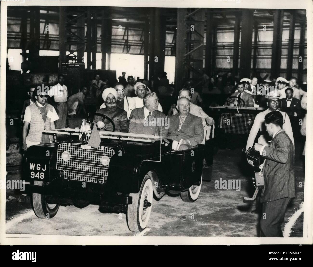 Dec. 12, 1955 - Soviet Prime Minister visits Indian Locomotive factory ...