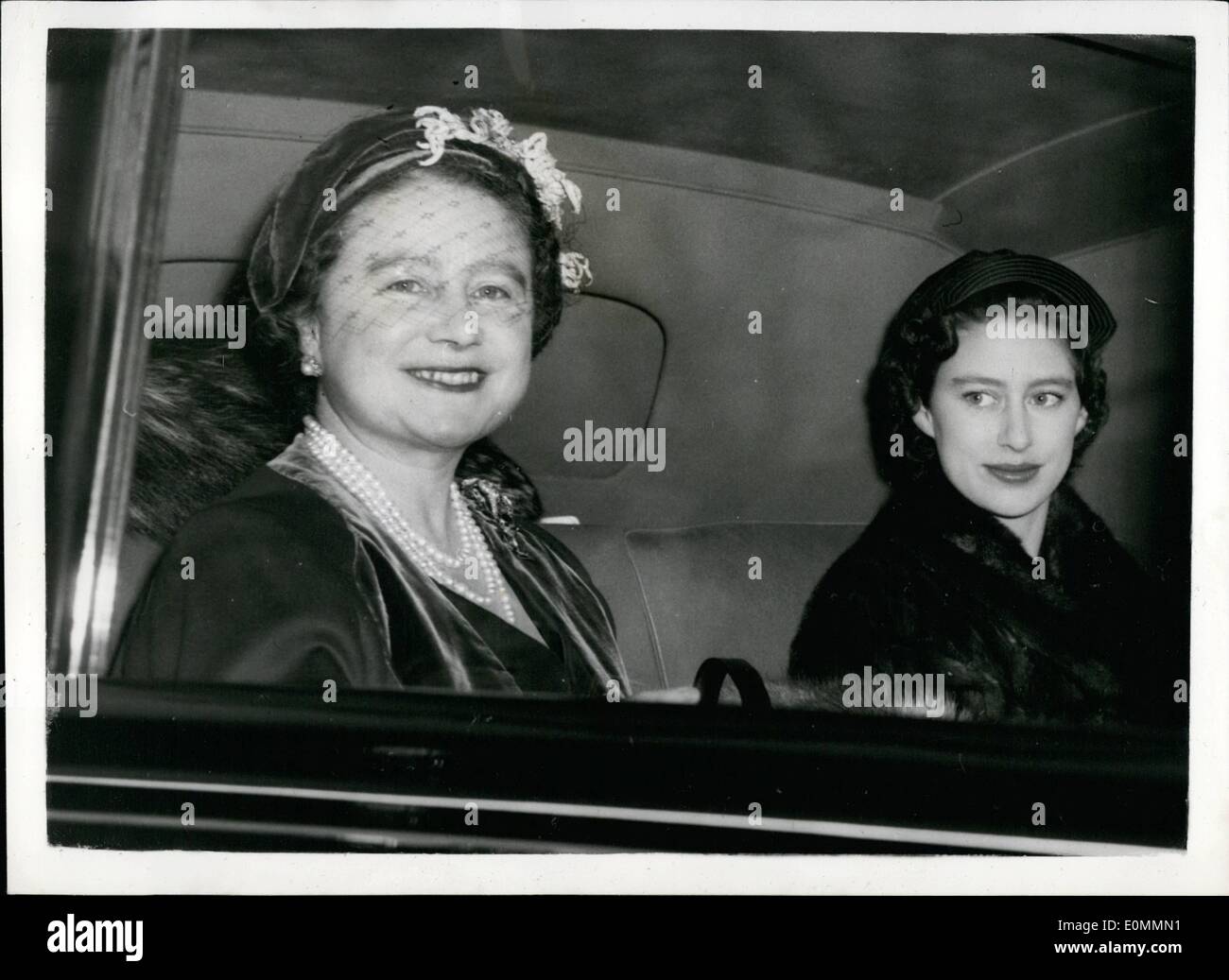 Dec. 12, 1955 - Royal Family Leave For Sandringham. Photo shows Queen ...