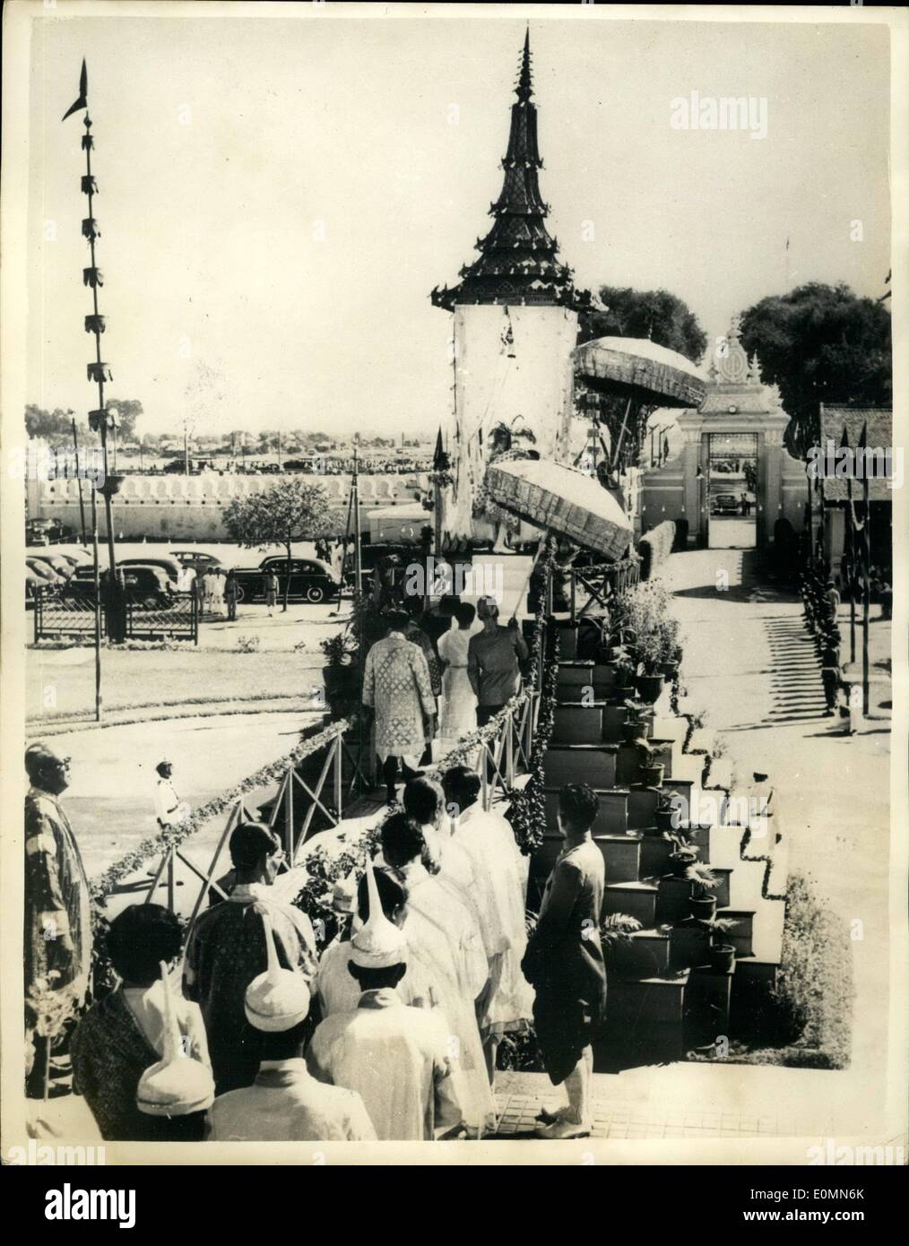 Mar. 03, 1956 - Coronation of King and Queen of Cambodia. The ...