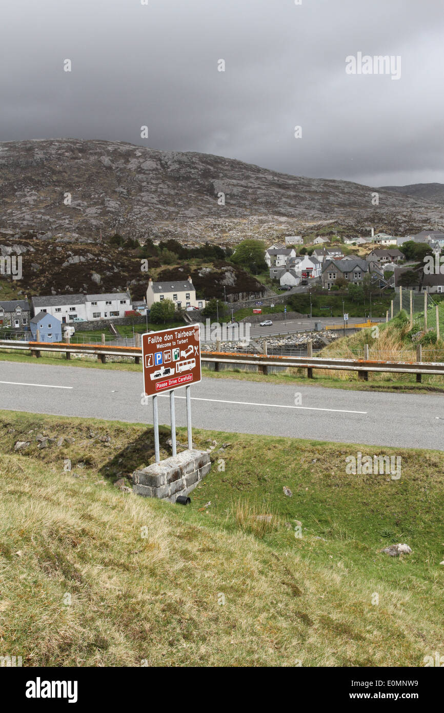 Bilingual Welcome to Tarbert Isle of Harris Scotland May 2014 Stock ...