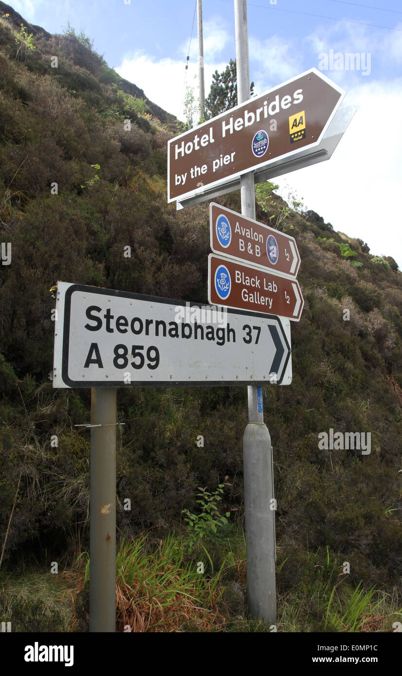 Gealic sign for Stornoway Isle of Harris Scotland May 2014 Stock Photo ...