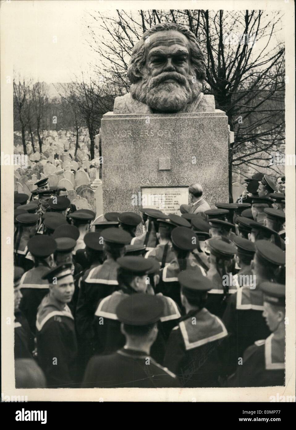 Apr. 04, 1956 - Soviet sailors in London visit the Karl Marx Memorial ...