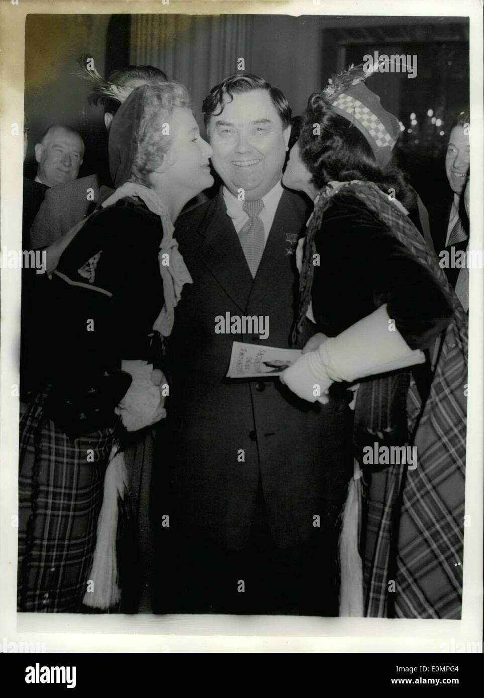 Apr. 06, 1956 - Mr. Malenkov and the Dagenham Girl Pipers visit mansion ...