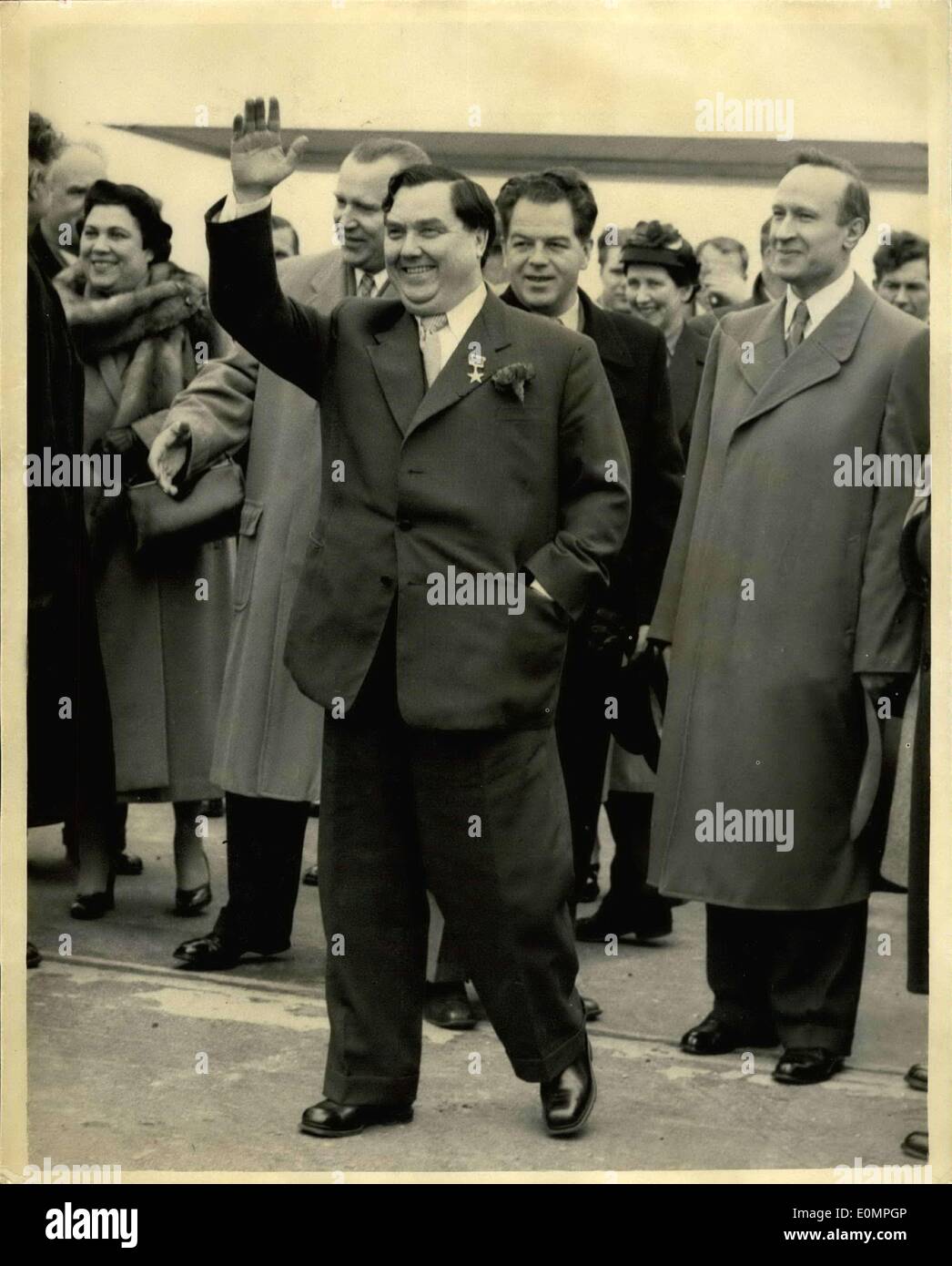 Apr. 07, 1956 - Mr.Malenkov leaves for home: Mr. Georgi Malenkov, the ...