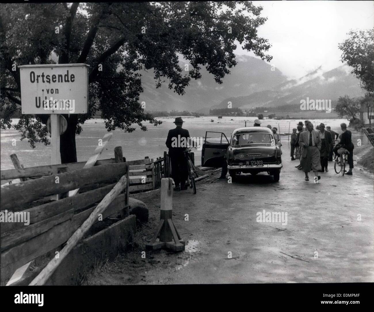 Apr. 24, 1956 - Flood in Austria: Heavy rain of the last days was the ...