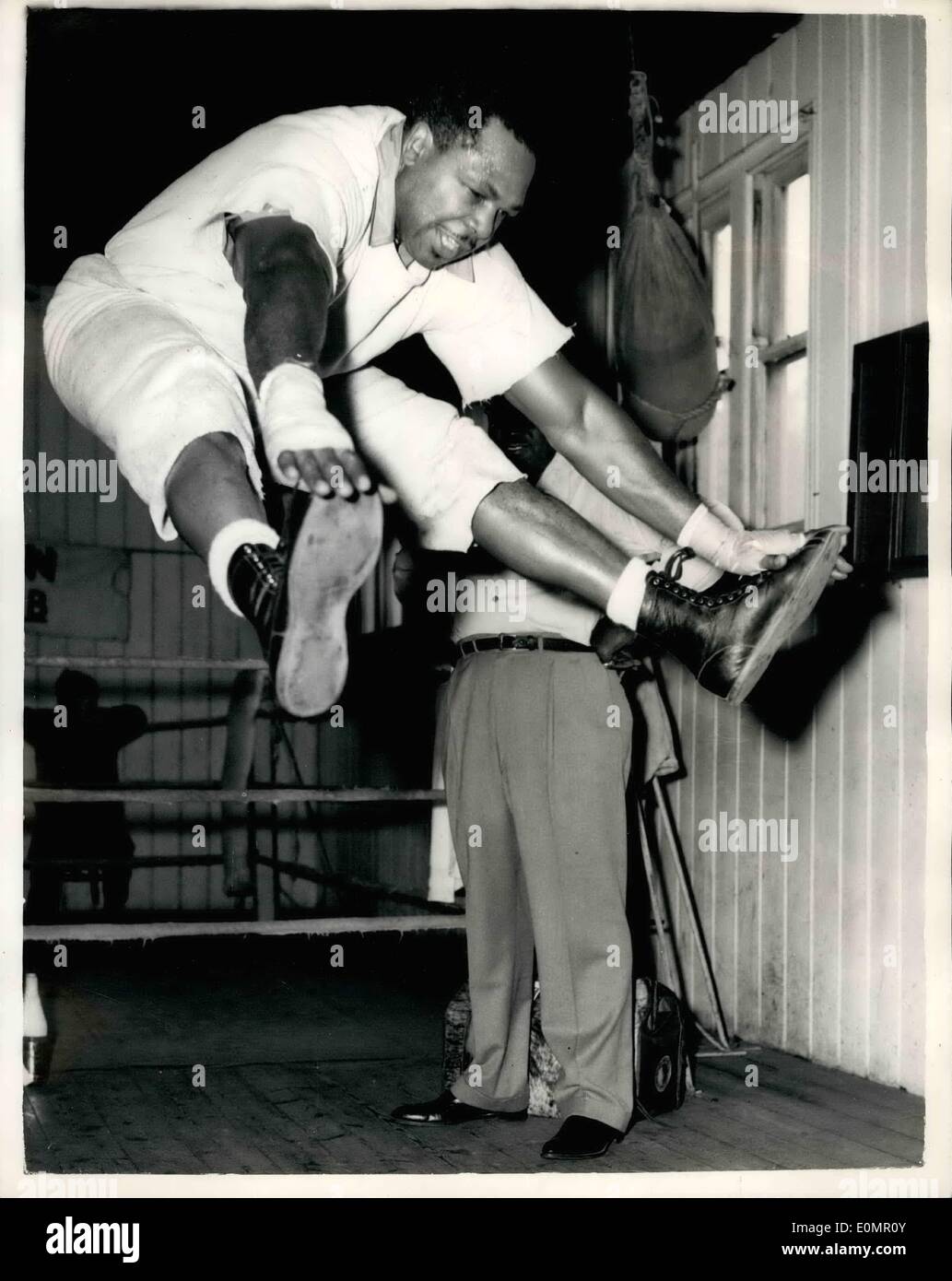 May 05, 1956 - Archie Moore goes into training Windsor: Archie Moore ...