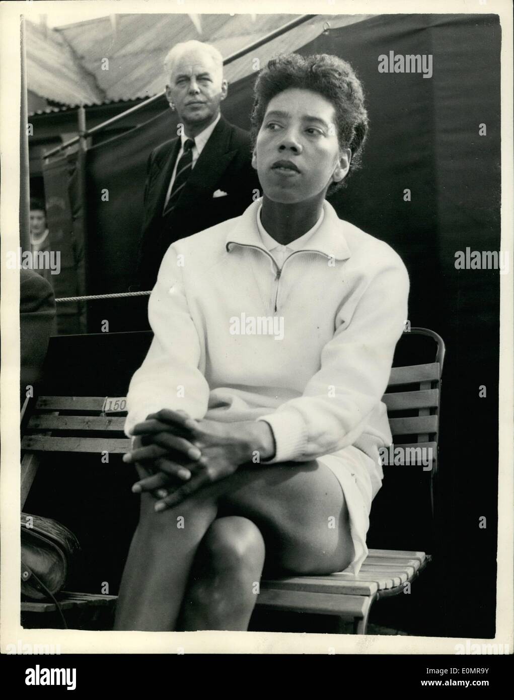 May 05, 1956 - Althea Gibson plays in the Surrey Championships. Althea ...