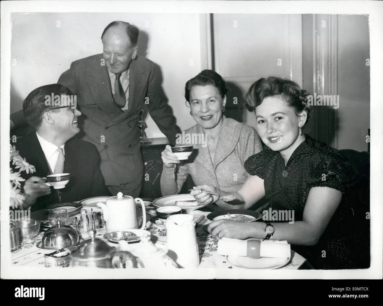 Jun. 06, 1956 - Dr. Edith Summerskill at home with her Russian visitors ...