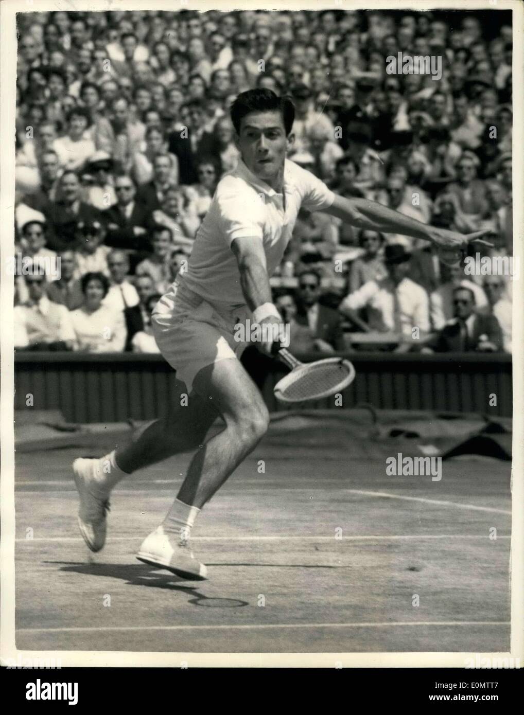 Jul. 06, 1956 - Final of the Men's singles between Ken Rosewall and Lew ...