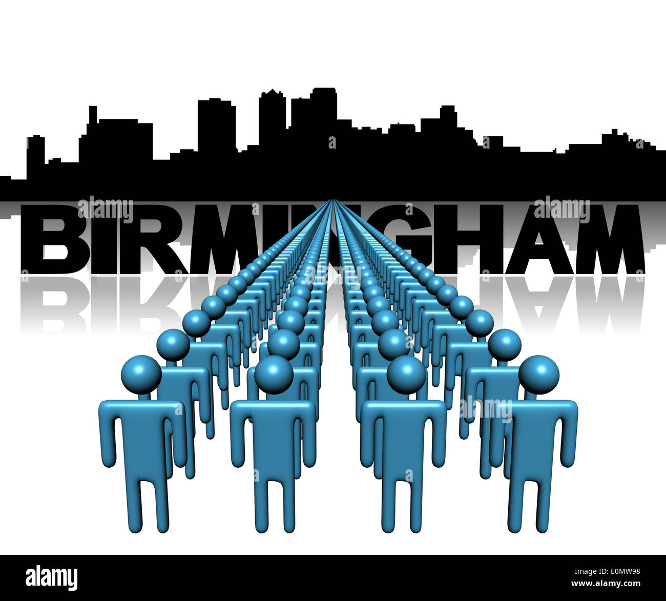Birmingham skyline silhouette Cut Out Stock Images & Pictures - Alamy