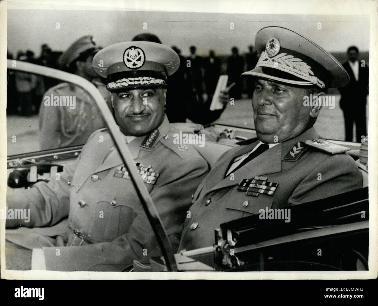 Jul. 07, 1956 - Colonel Nasser arrives in Belgrade Photo Shows Lt. CCL ...