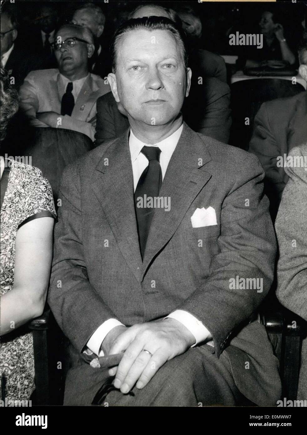 Jul. 11, 1956 - Danish PM H.C. Hansen at SPD Party Convention in Munich ...