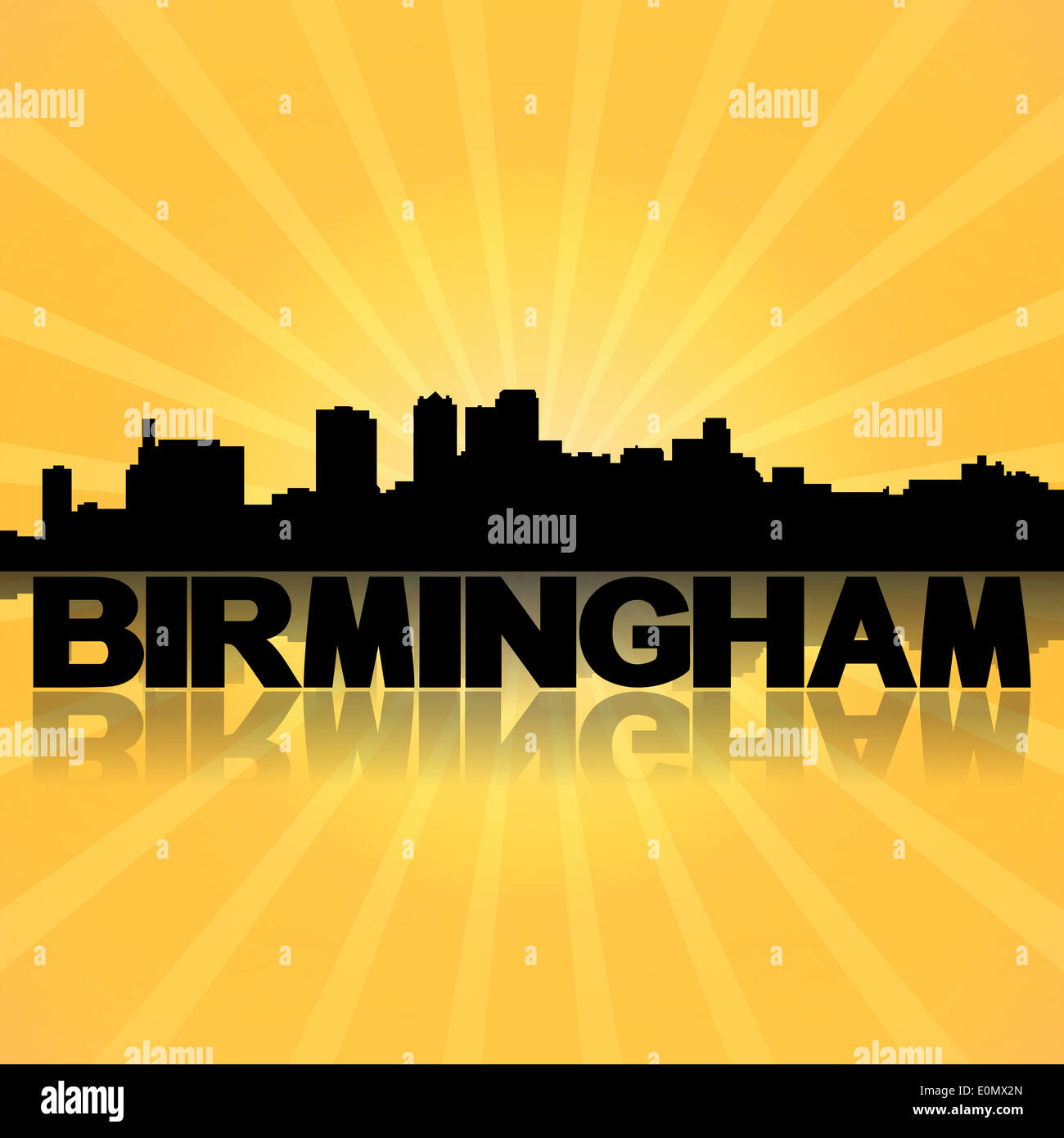 Birmingham sunset silhouette skyline hi-res stock photography and ...