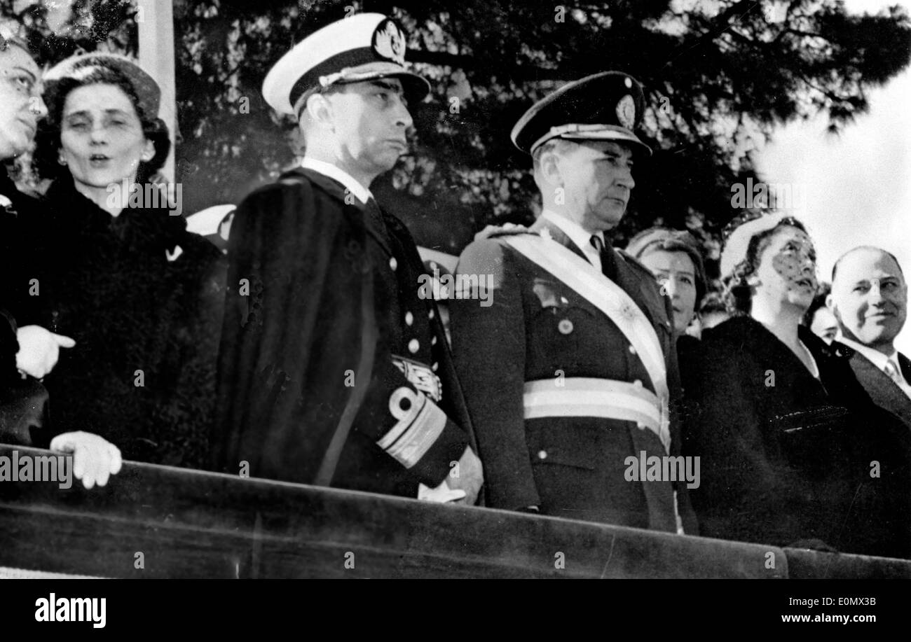 President Aramburu with wife at a parade Stock Photo - Alamy