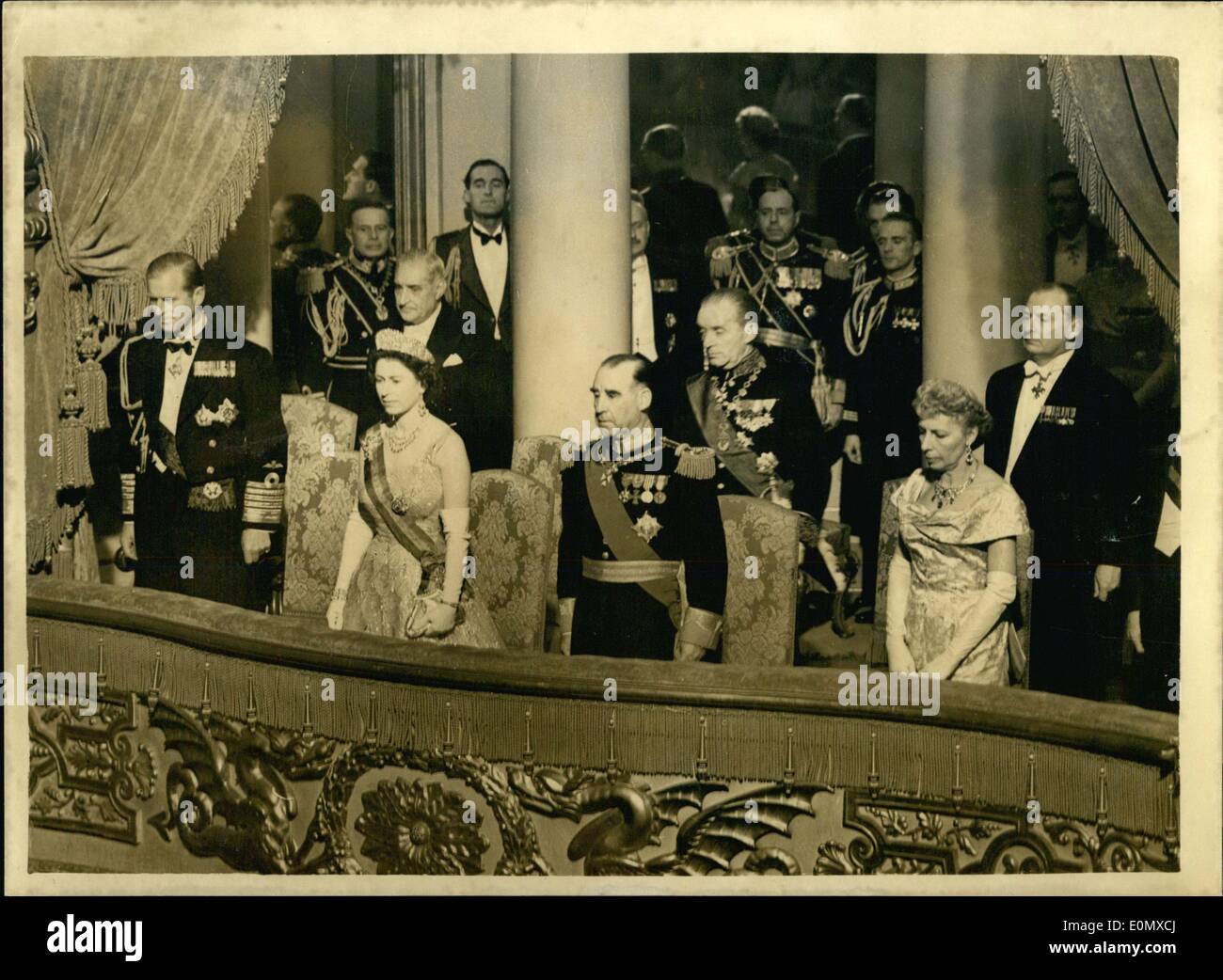 Feb. 02, 1957 - State visit to Portugal Queen At Gala Performance ...