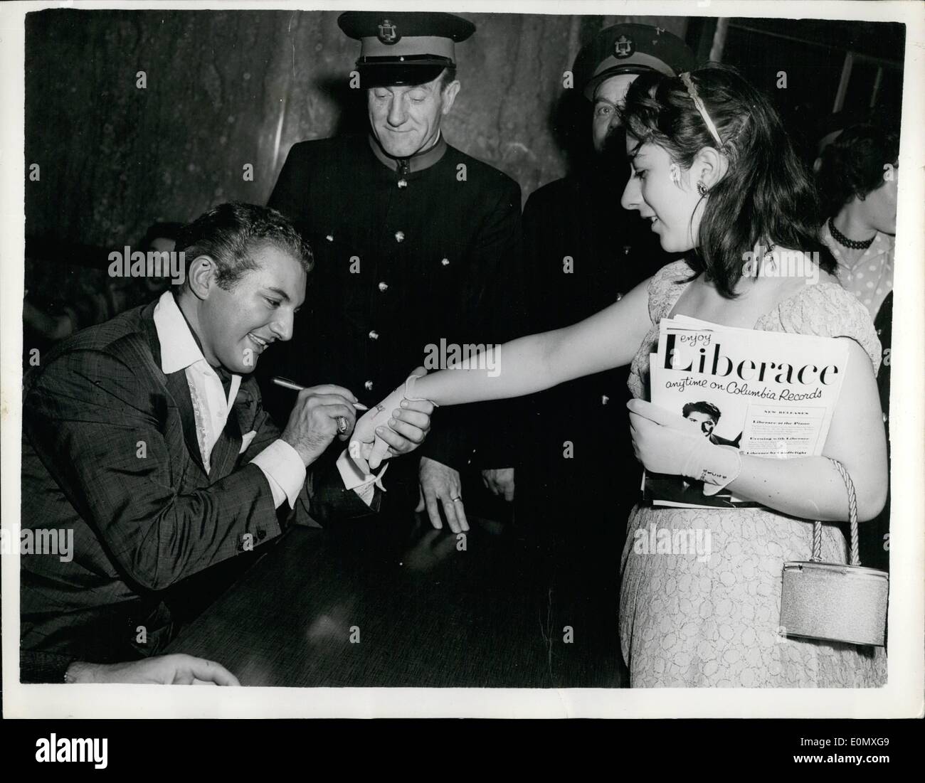 Oct. 10, 1956 - Liberace At The Festival Hall. Photo shows The famous ...