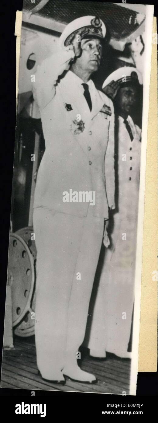 Oct. 24, 1956 - New Commander of French fleet appointed. Photo shows ...