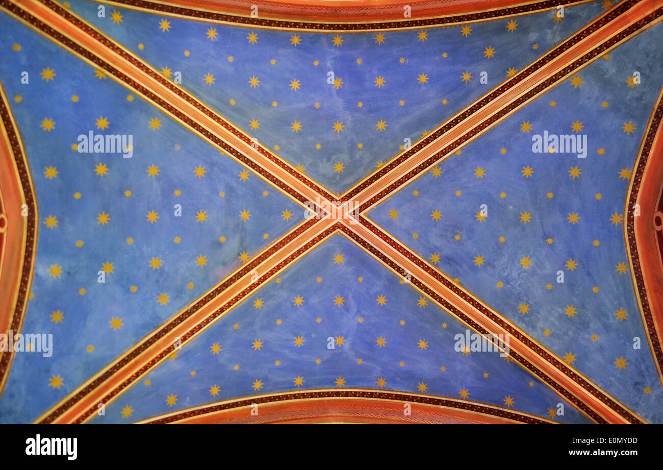 archway church ceiling painted with stars Stock Photo - Alamy