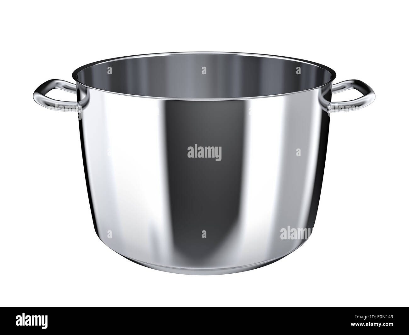 Stainless steel pan without lid - isolated on white background Stock ...