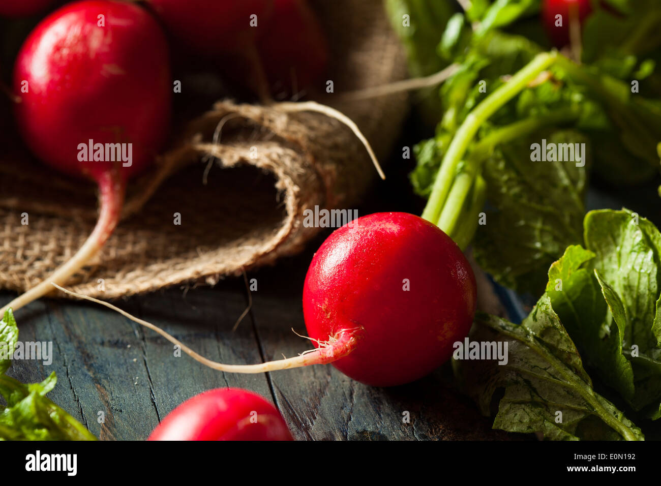 Organic Raw Red Radishes in a bunch Stock Photo - Alamy