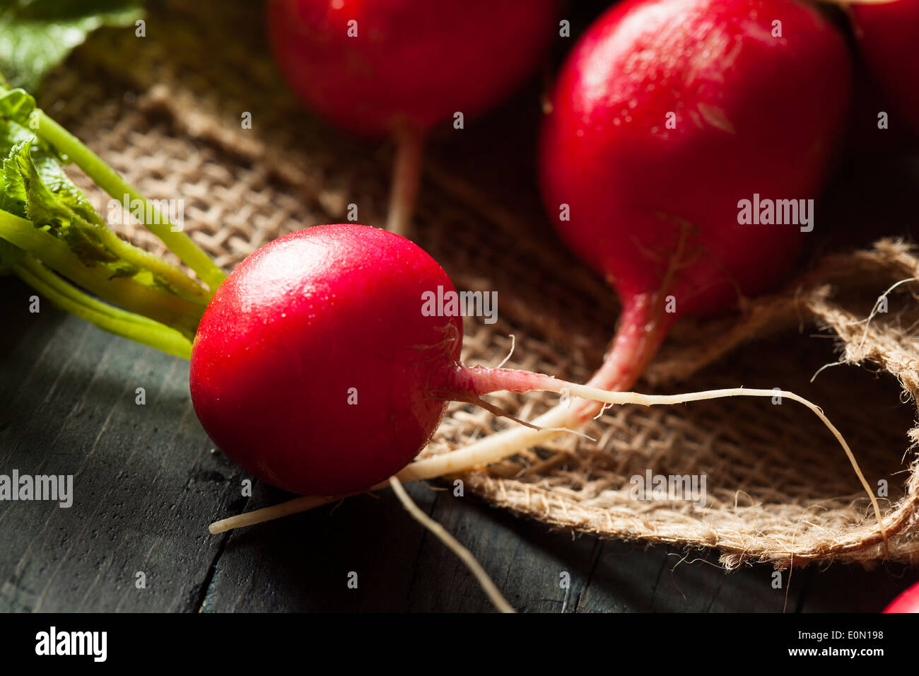 Organic Raw Red Radishes in a bunch Stock Photo - Alamy