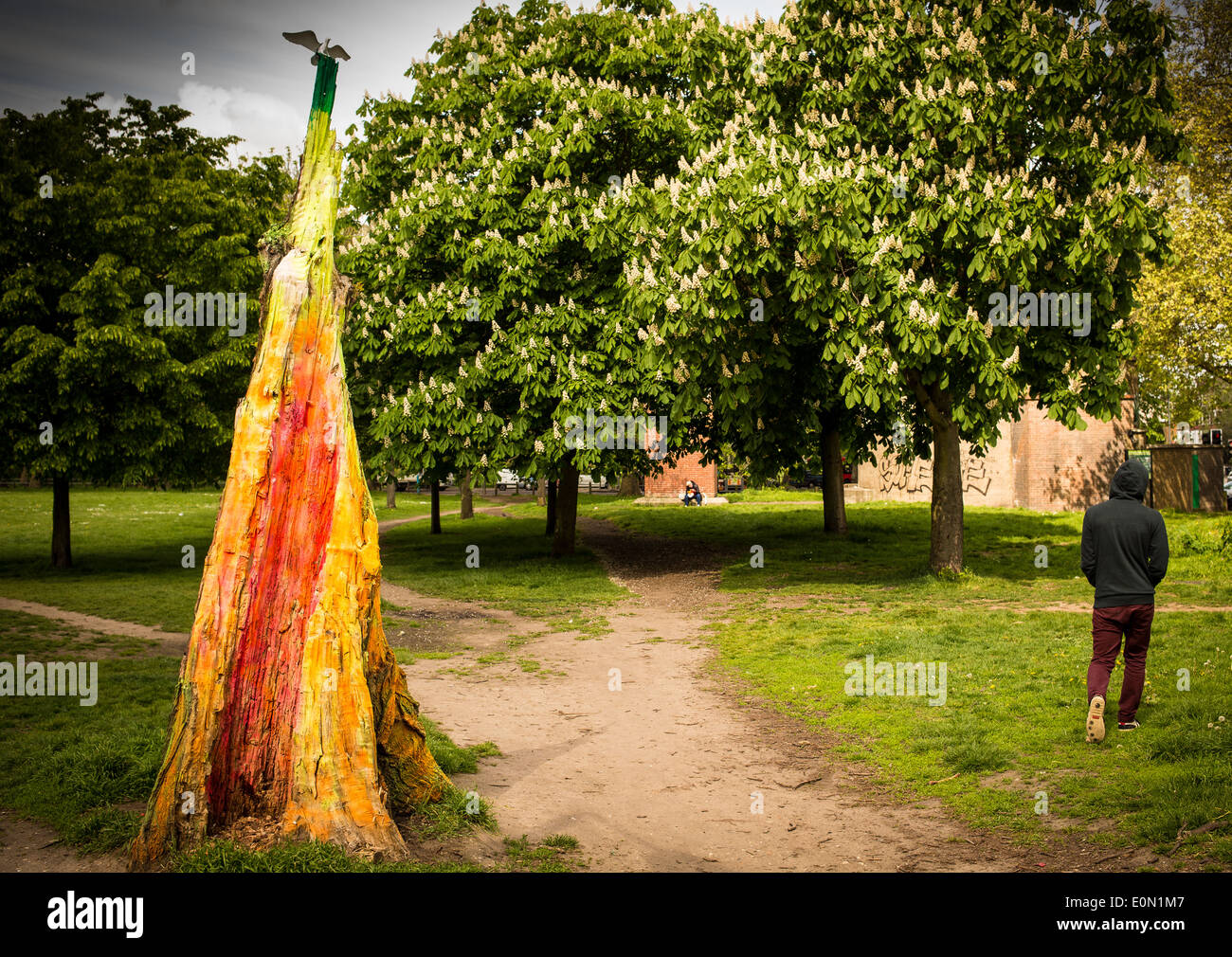 sculpture made from storm damaged tree Stock Photo - Alamy