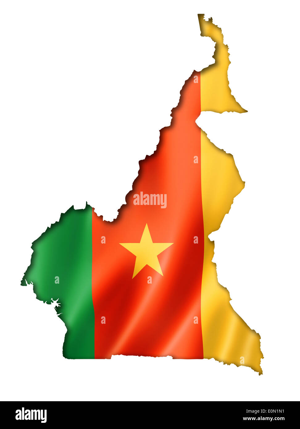 Cameroon flag map, three dimensional render, isolated on white Stock ...