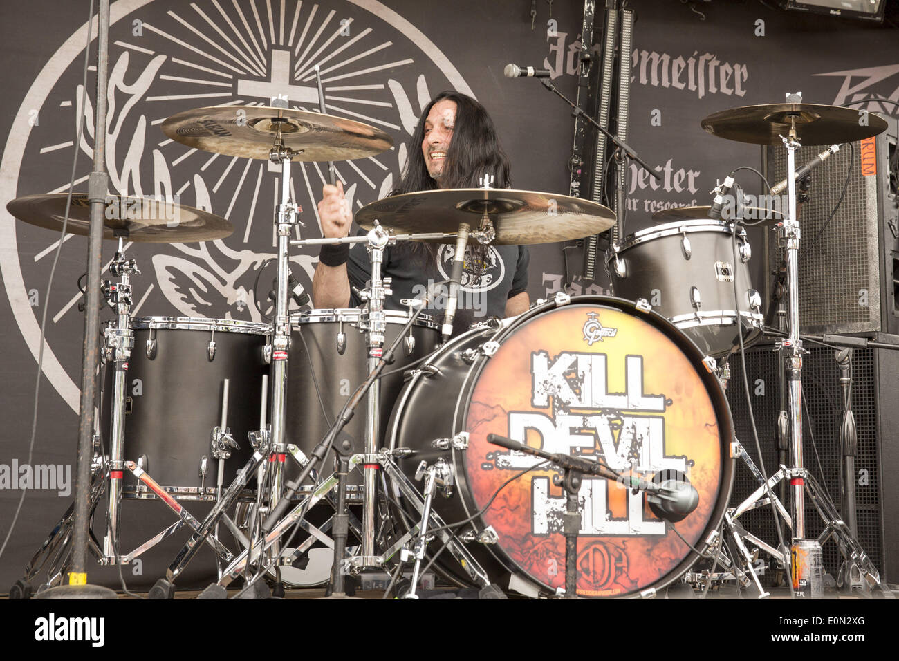 Columbus, Ohio, USA. 16th May, 2014. Drummer JOHNNY KELLY of Kill Devil ...