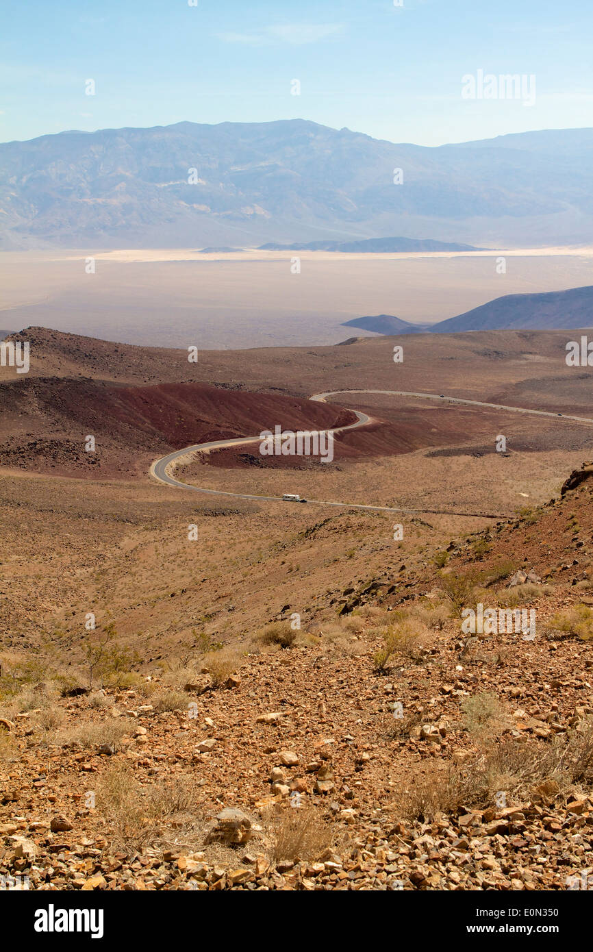 A winding desert road just outside death valley California Stock Photo ...