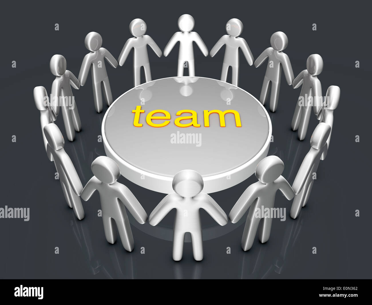Teamwork. A group of icon people standing in a circle Stock Photo - Alamy