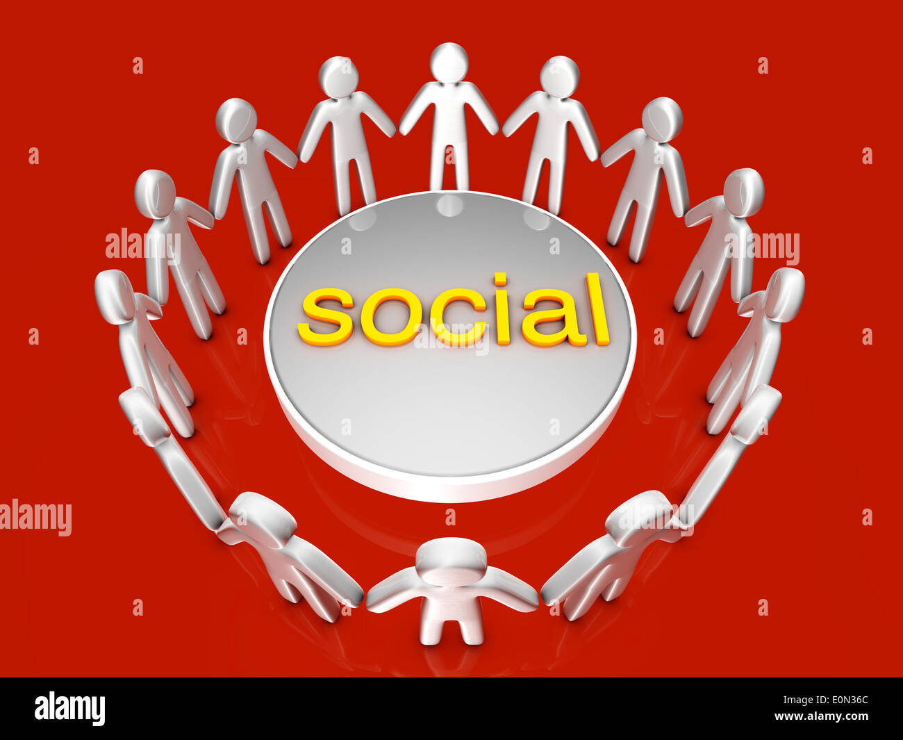 Social Network. A group of icon people standing in a circle Stock Photo ...