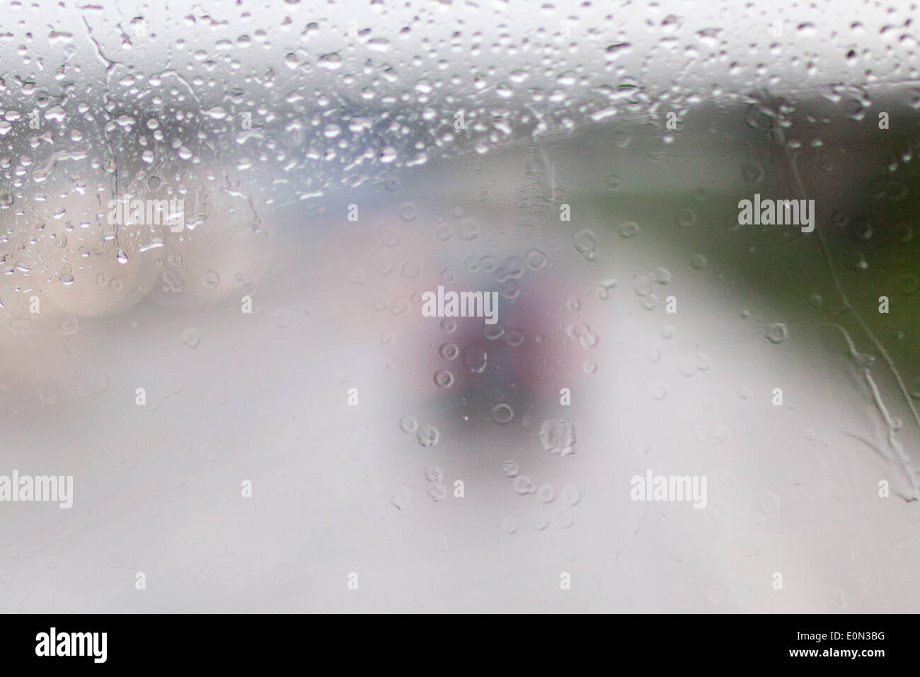 Heavy rain while driving on the Autobahn in Germany on 7 May 2014 Stock ...