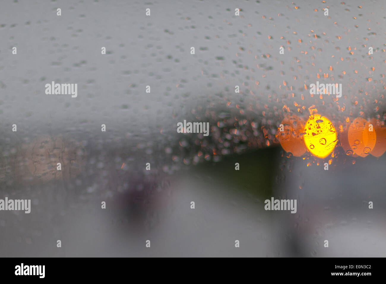 Heavy rain while driving on the Autobahn in Germany on 7 May 2014 Stock ...